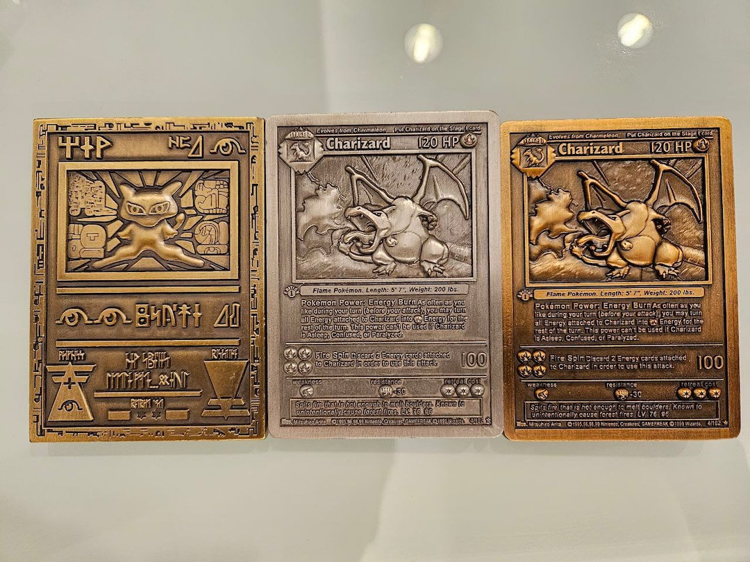 Charizard 1st Edition + Ancient Mew Metal Card Bundling - Etsy