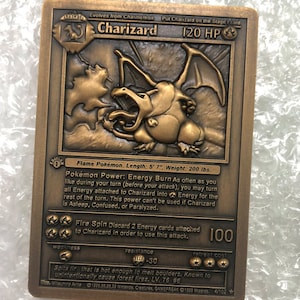 Charizard 1st Edition Gold Pokemon Collectible Metal Card - Etsy