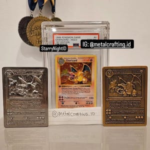 Charizard 1st Edition Gold Pokemon Collectible Metal Card - Etsy