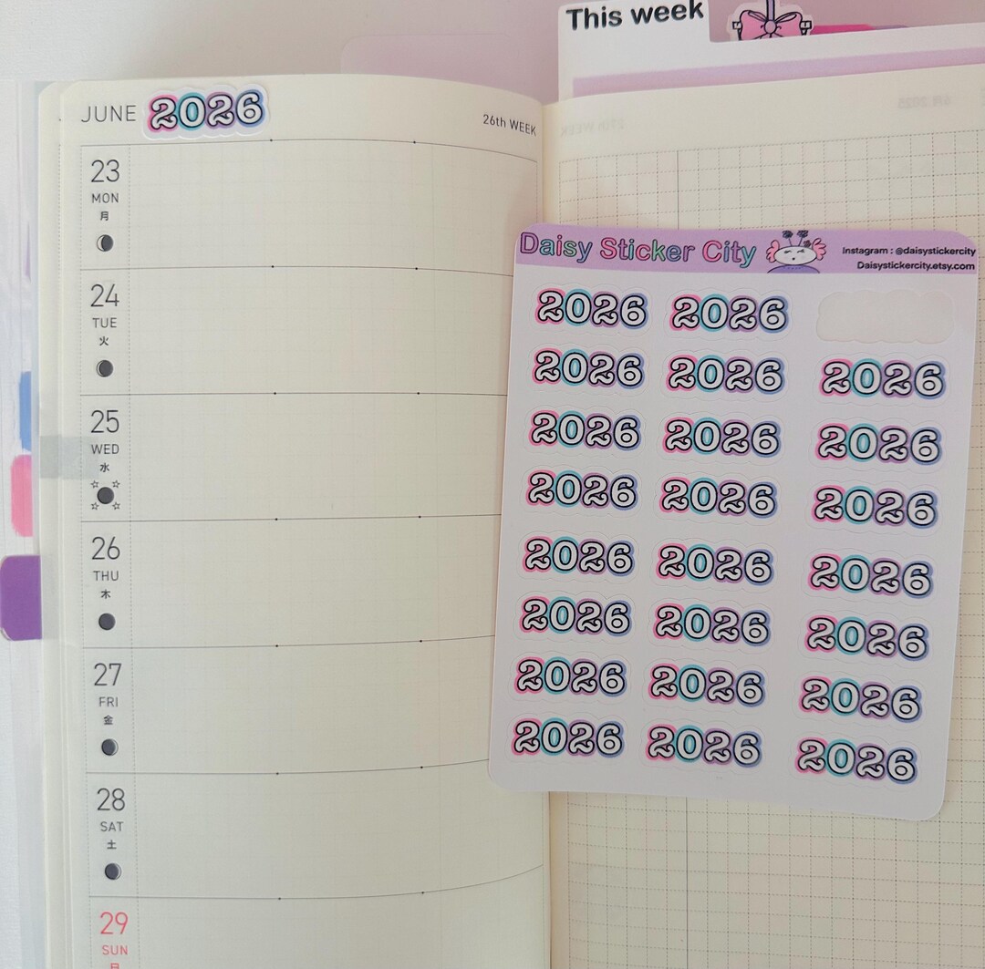 2026 Tiny Planner Sticker Sheet - Etsy