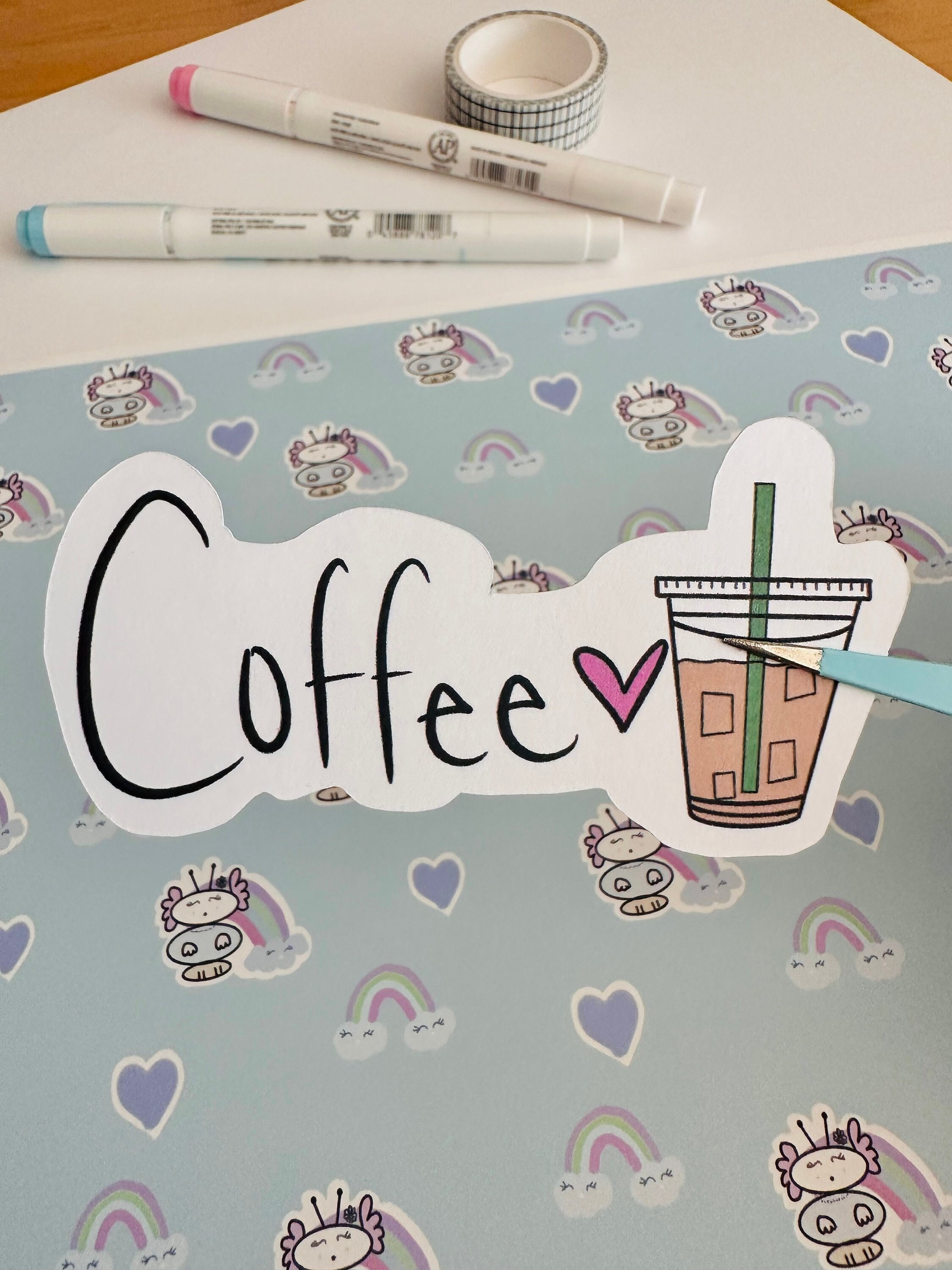 Coffee Iced Coffee Cup Sticker - Etsy
