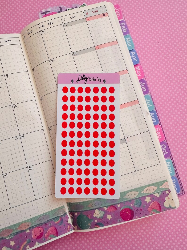 Dot Planner Stickers 5mm Mini Sticker Sheet Habit Coordinate Stickers ...