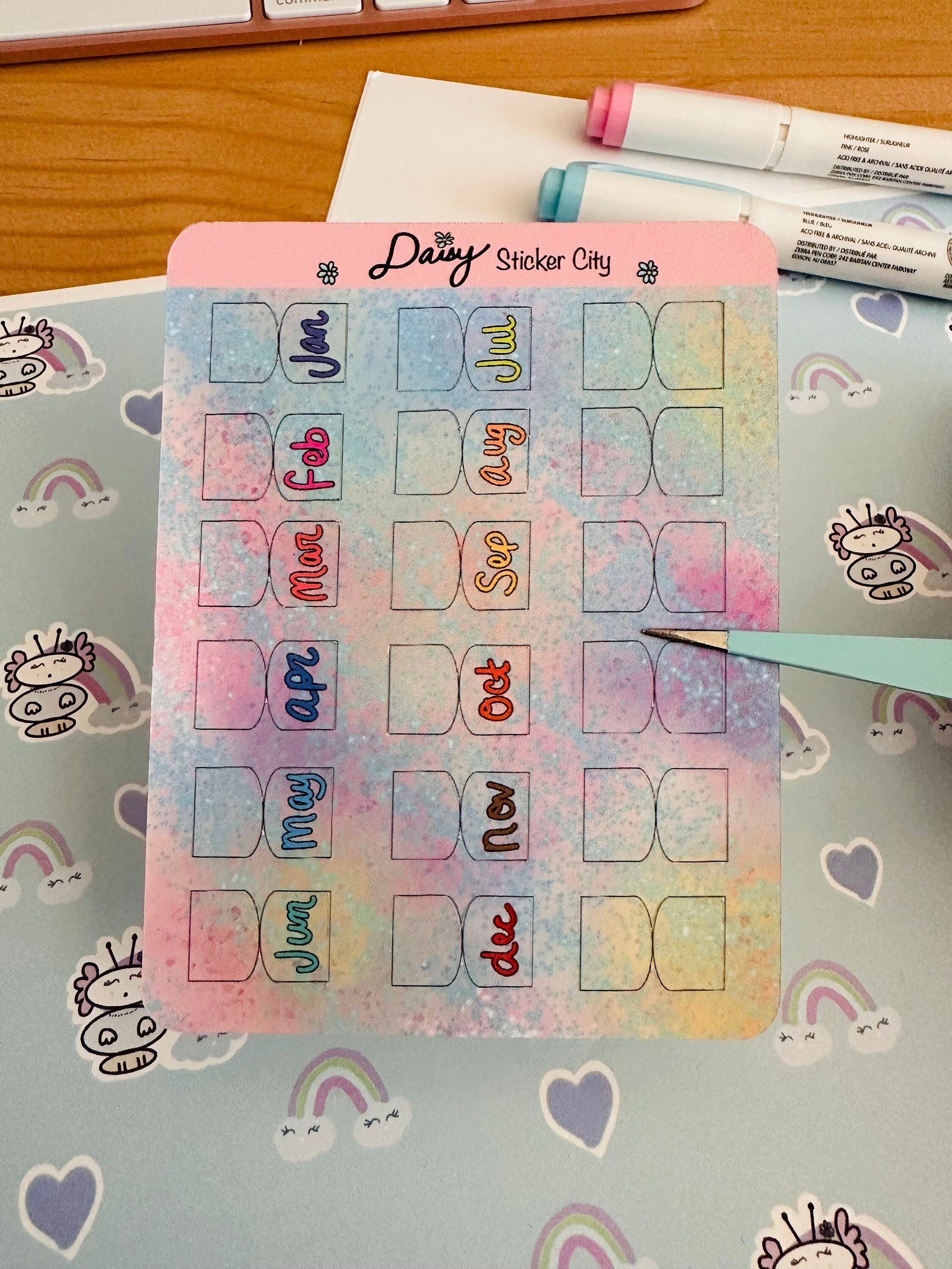 Mini Hobonichi Monthly Tabs / Hobonichi Weeks / Monthly Tabs / Mini ...