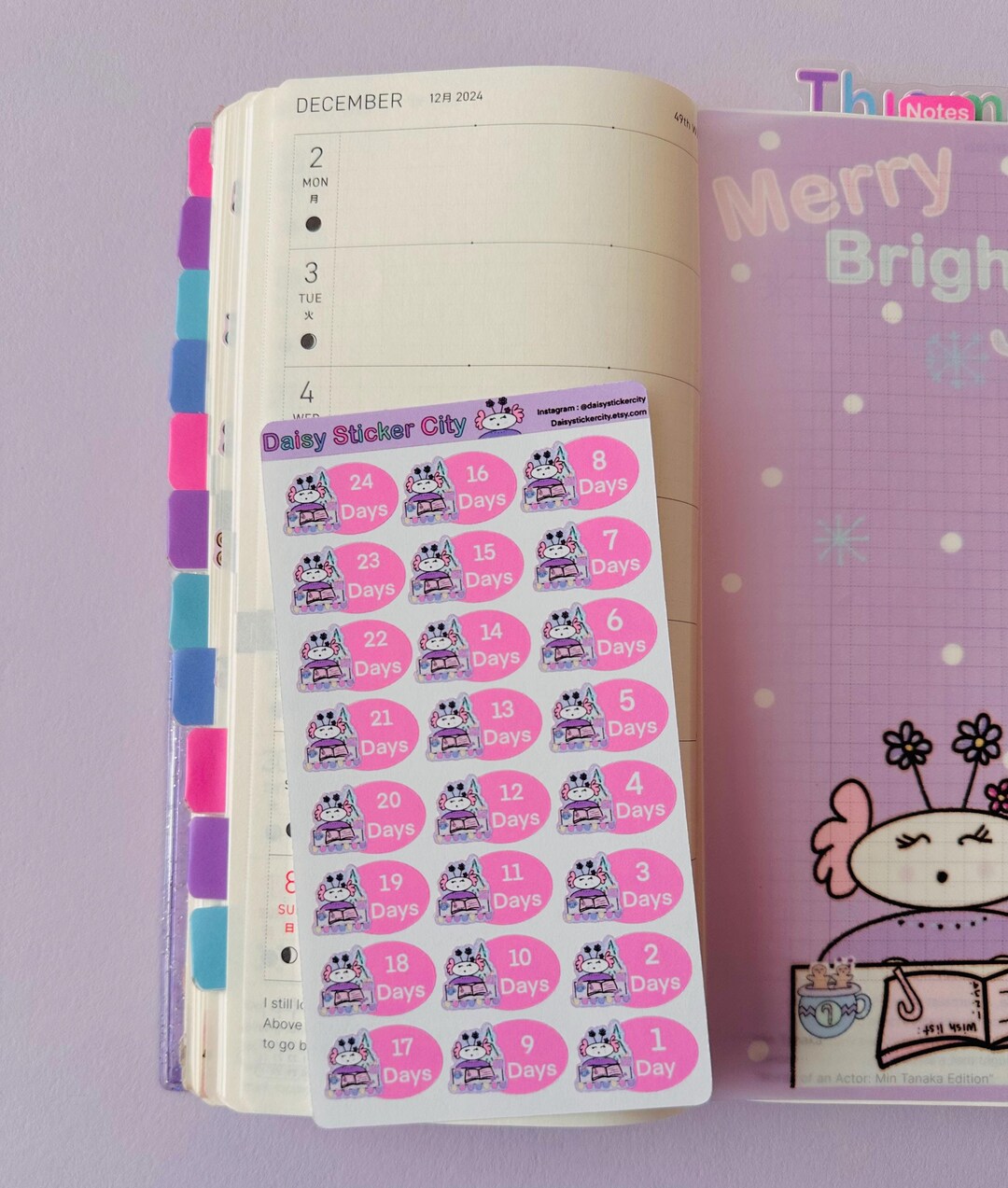 Christmas Holiday Lola Sticker Sheet Countdown Christmas Countdown - Etsy
