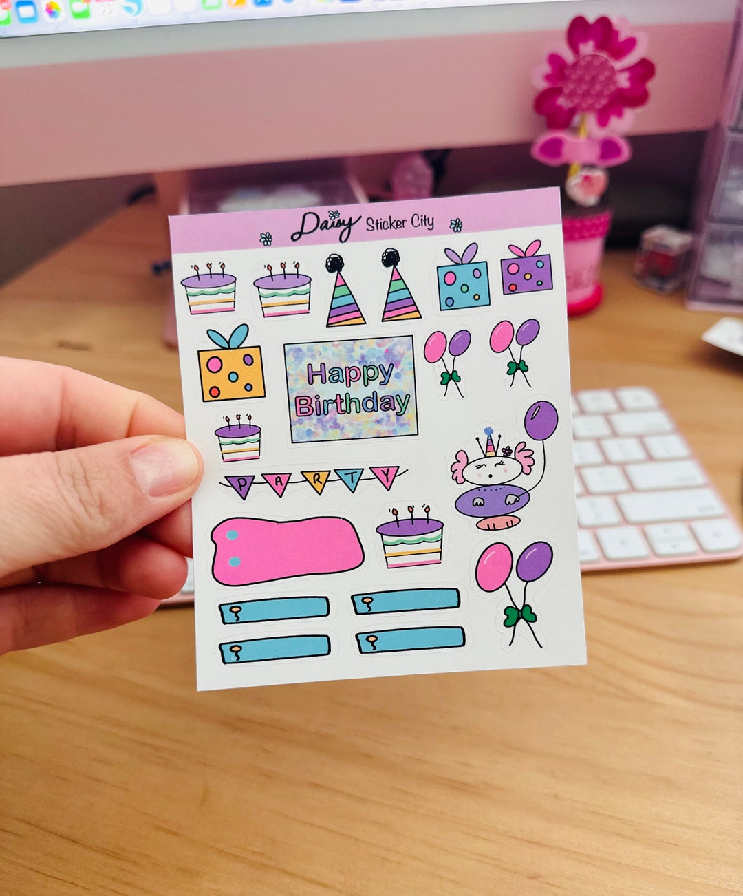 Birthday Party Lola Stickers - Etsy