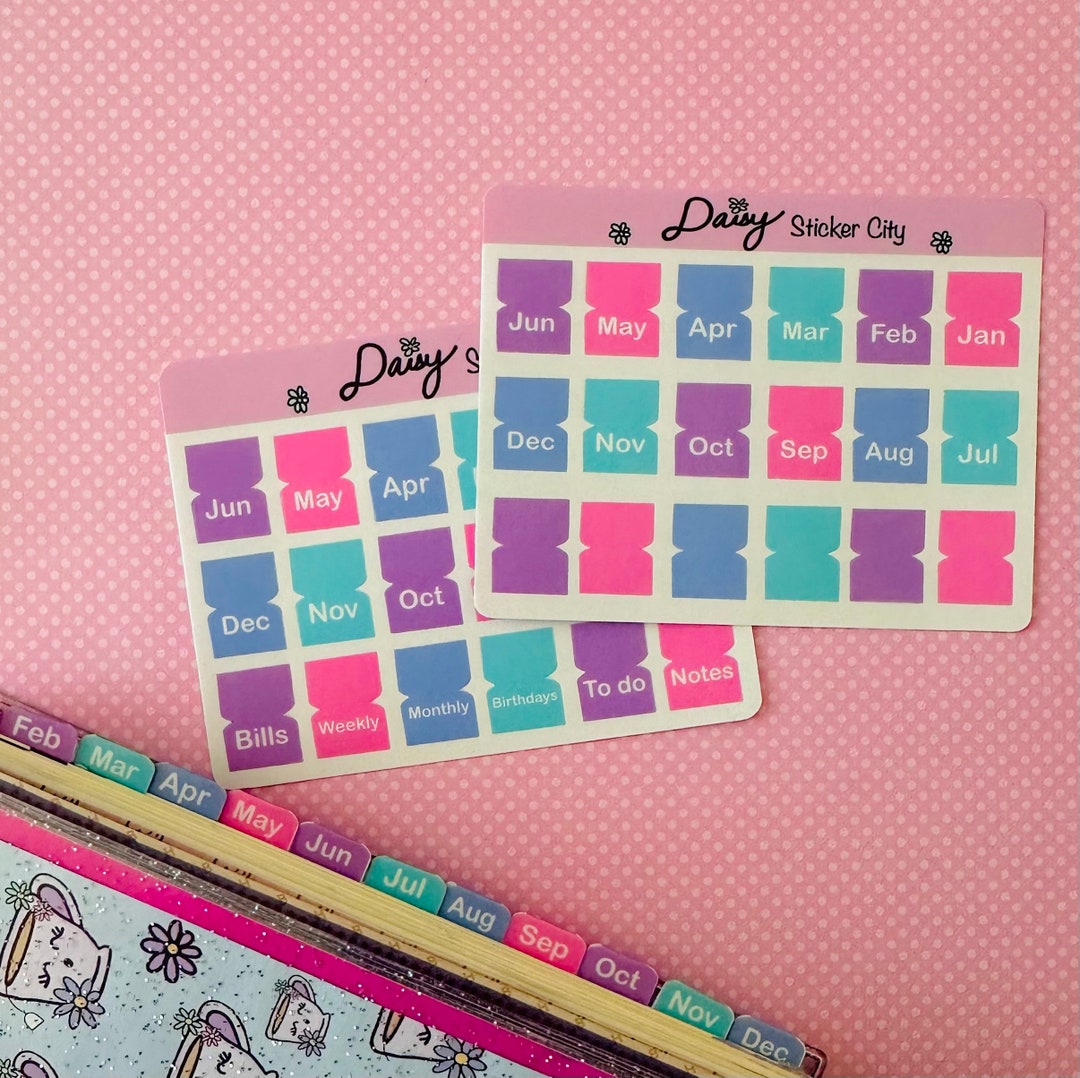 Mini Hobonichi Monthly Tabs / Hobonichi Weeks / Monthly Tabs / Mini ...