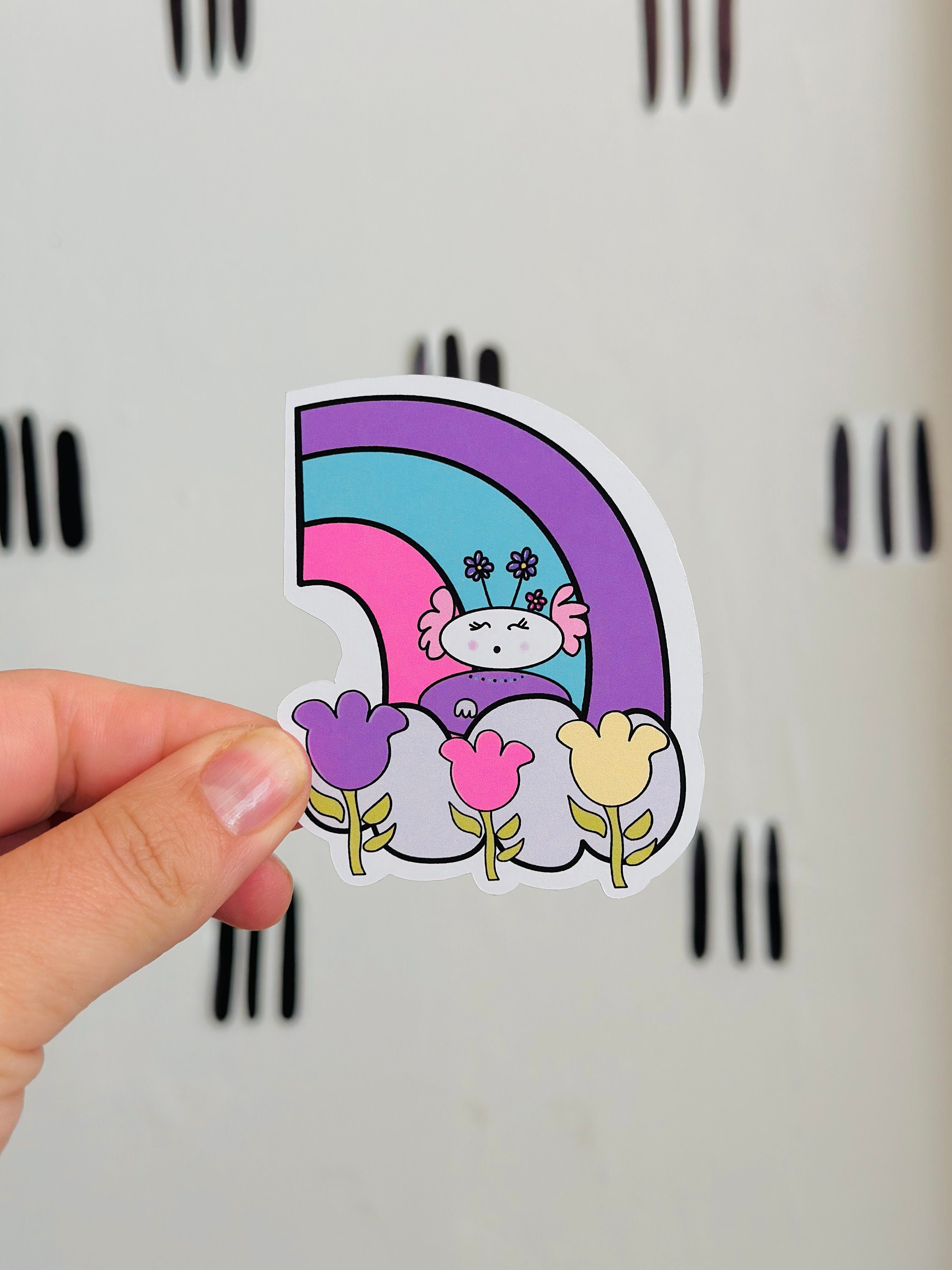 Rainbow Lola Floral Die Cut Sticker - Etsy