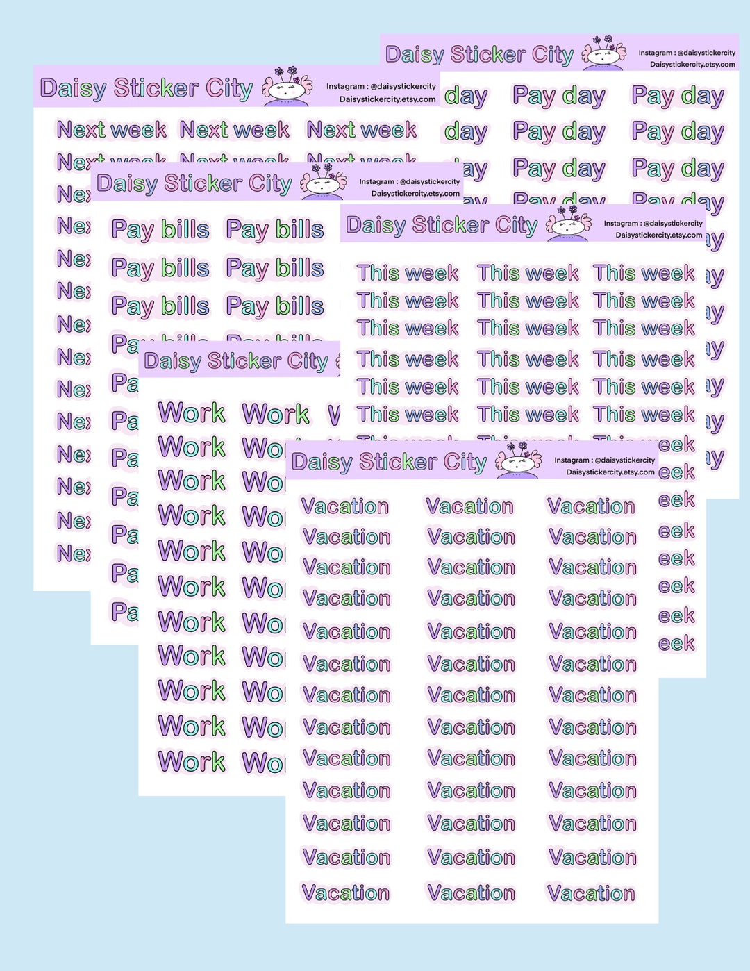 Script Vacation Work Next Week Script Planner Stickers - Etsy
