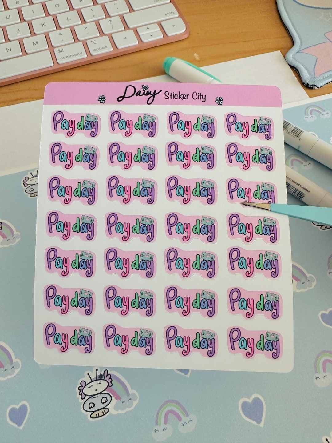 Pay Day Script Stickers / Payday / Pay Day Stickers / Script Stickers - Etsy