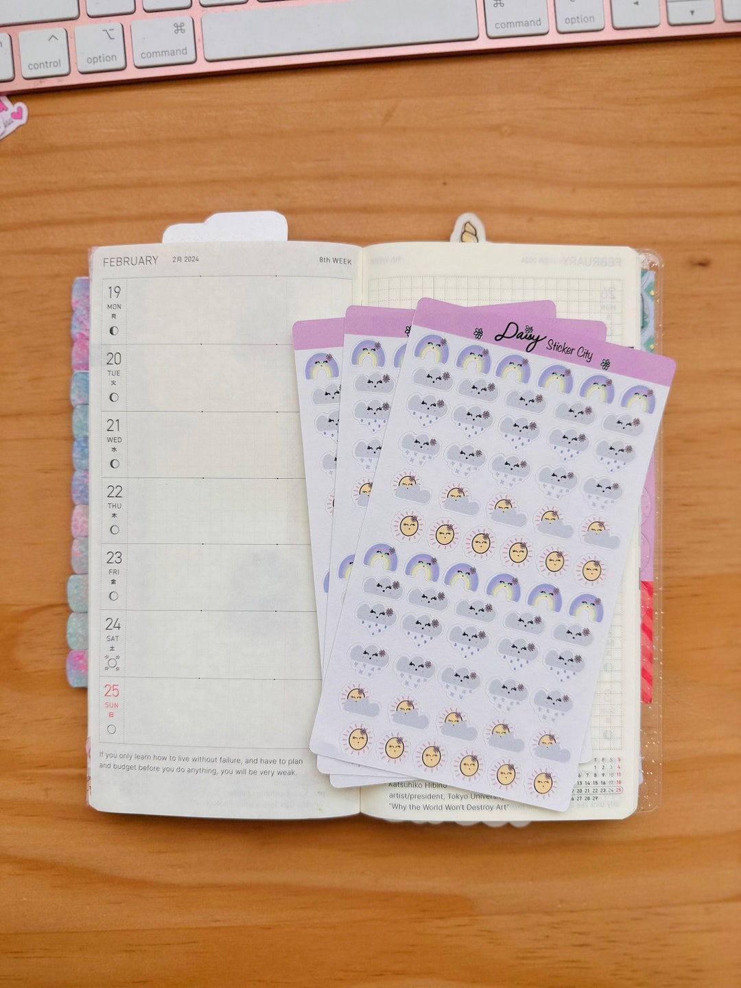 Weather Icon Planner Journaling Sticker Sheet / Cute Stickers Kawaii - Etsy
