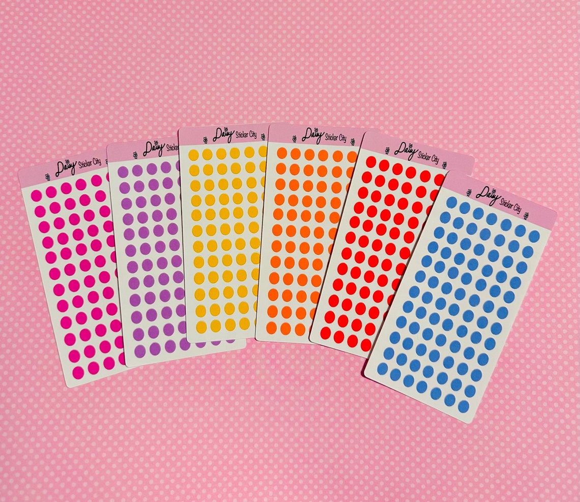 Dot Planner Stickers 5mm Mini Sticker Sheet Habit Coordinate Stickers ...