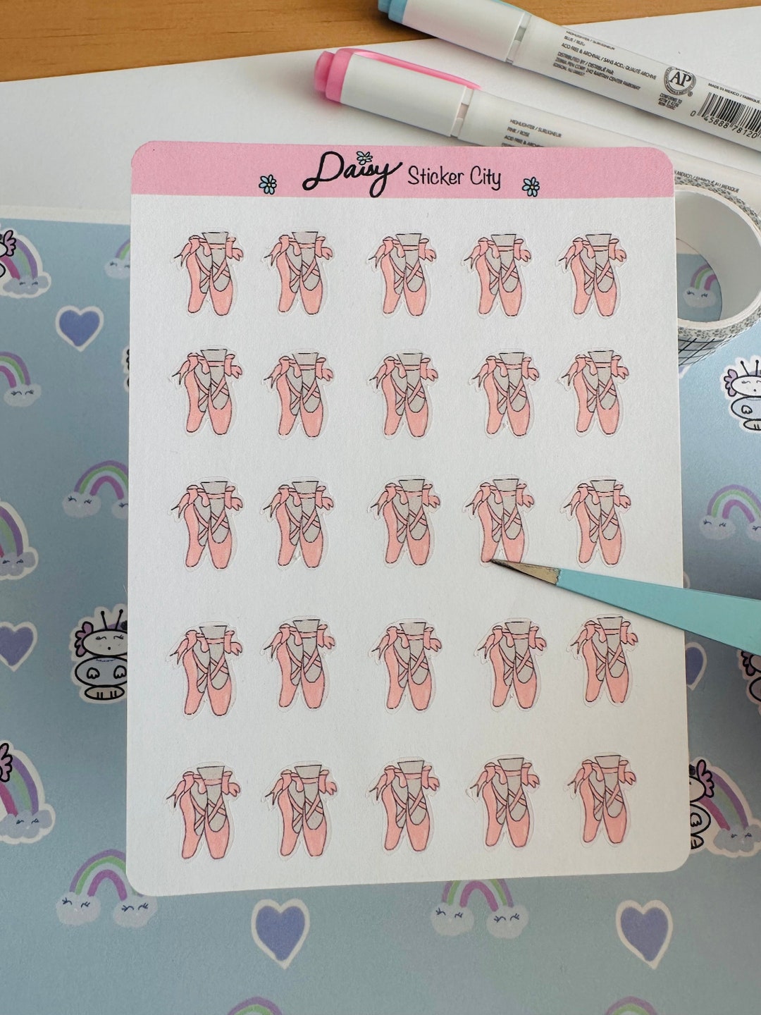 Ballet Shoes Sticker Sheet / Ballet Class Stickers / Ballet - Etsy