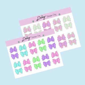 Bow Colorful Mini Planner Deco Tabs - Etsy