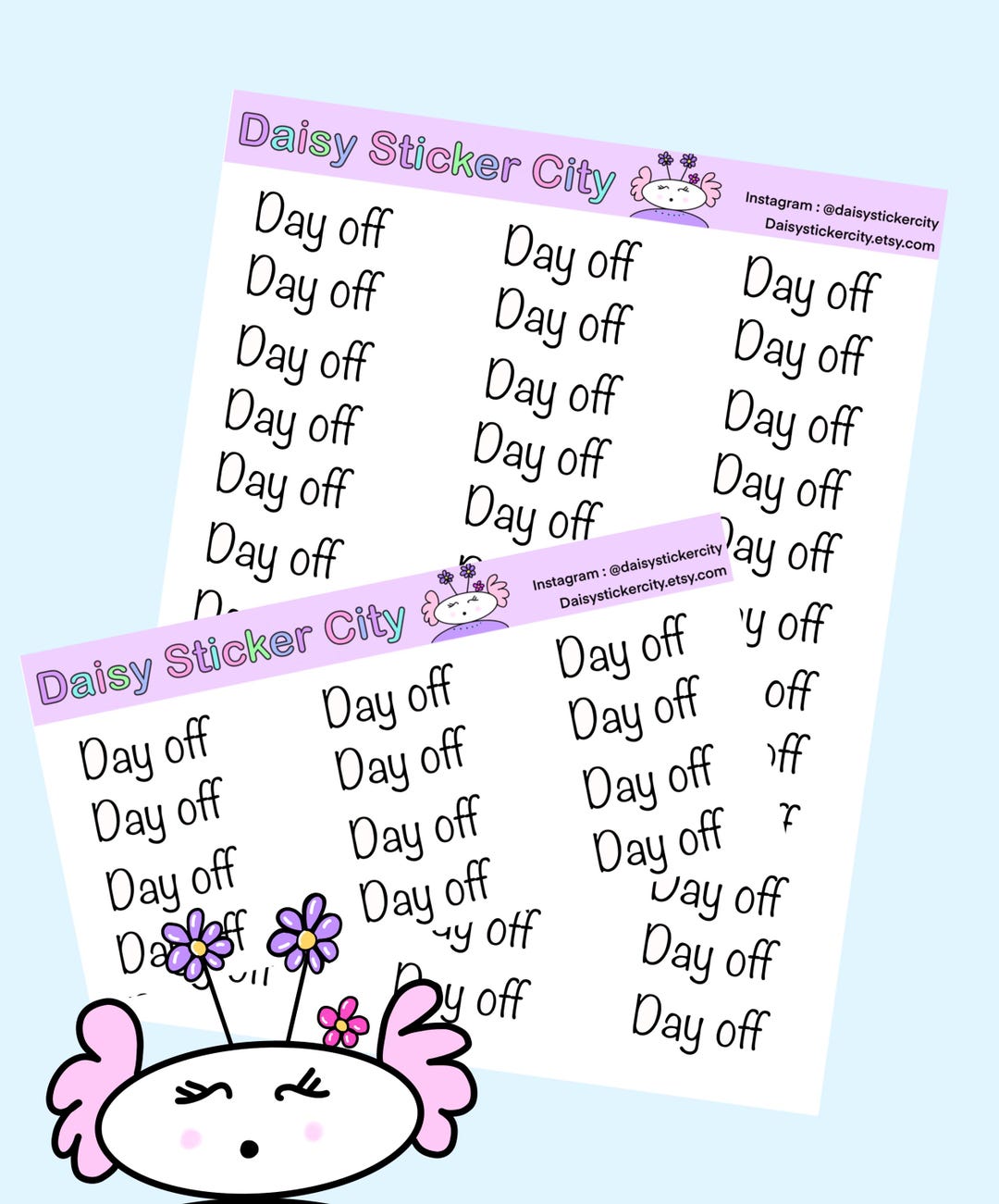 Day off Script Planner Stickers Sheet, Day off Reminder Stickers - Etsy