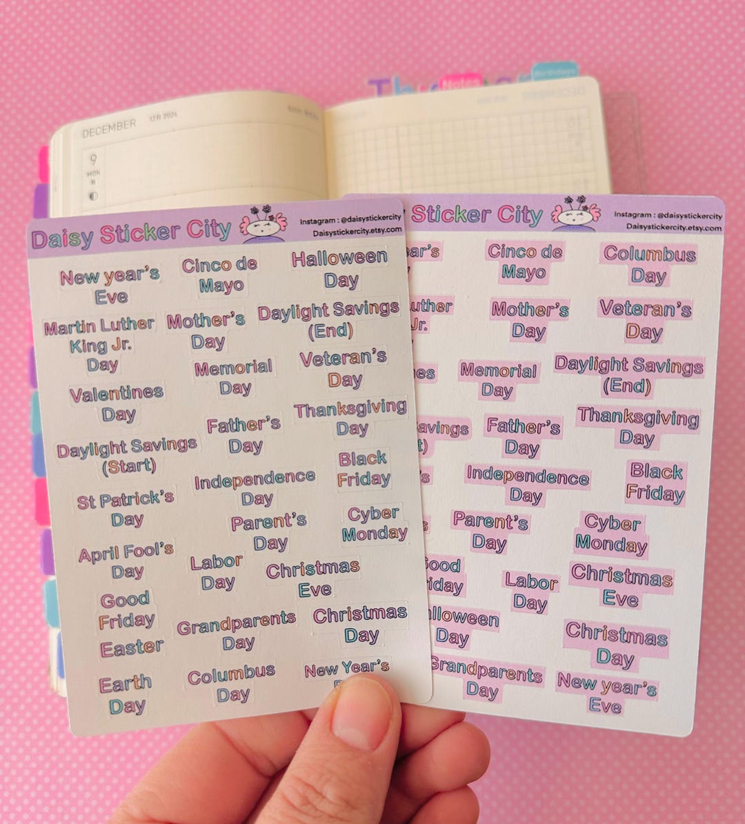 Important Yearly Days Sticker Sheet Holiday List Stickers Planner ...
