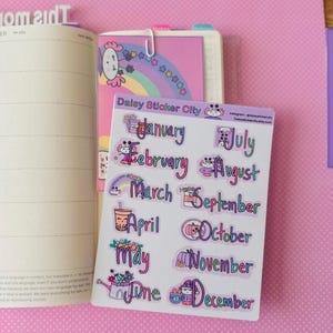 Monthly Script Planner Decorative Sticker Sheet Planner Stickers - Etsy