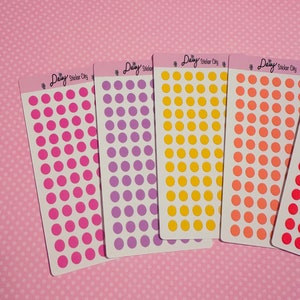 Dot Planner Stickers 5mm Mini Sticker Sheet Habit Coordinate Stickers ...