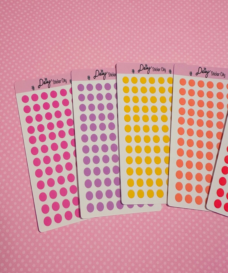 Dot Planner Stickers 5mm Mini Sticker Sheet Habit Coordinate Stickers ...