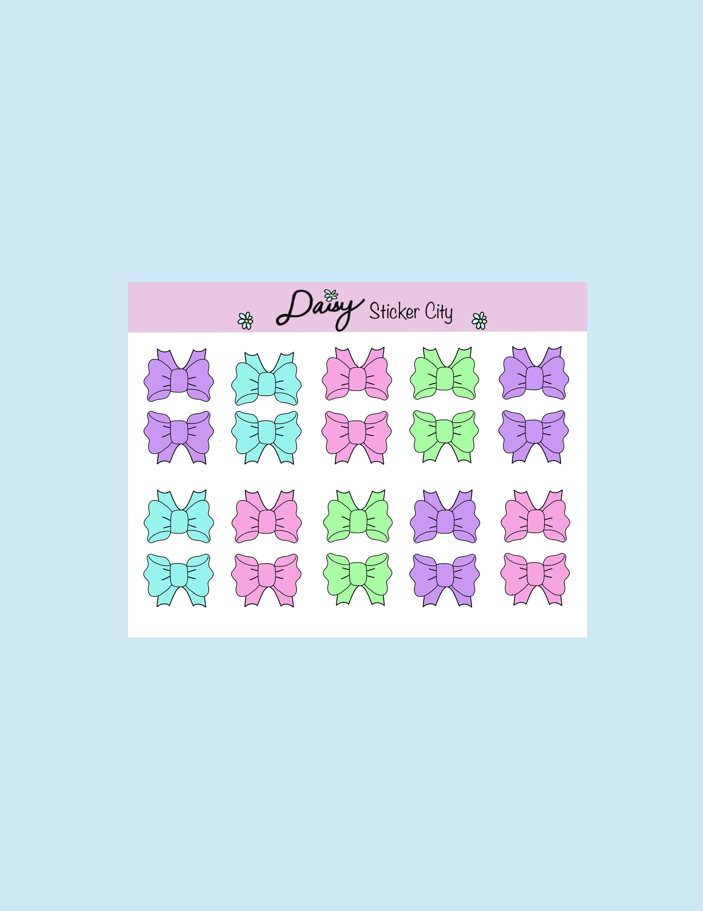 Bow Colorful Mini Planner Deco Tabs - Etsy