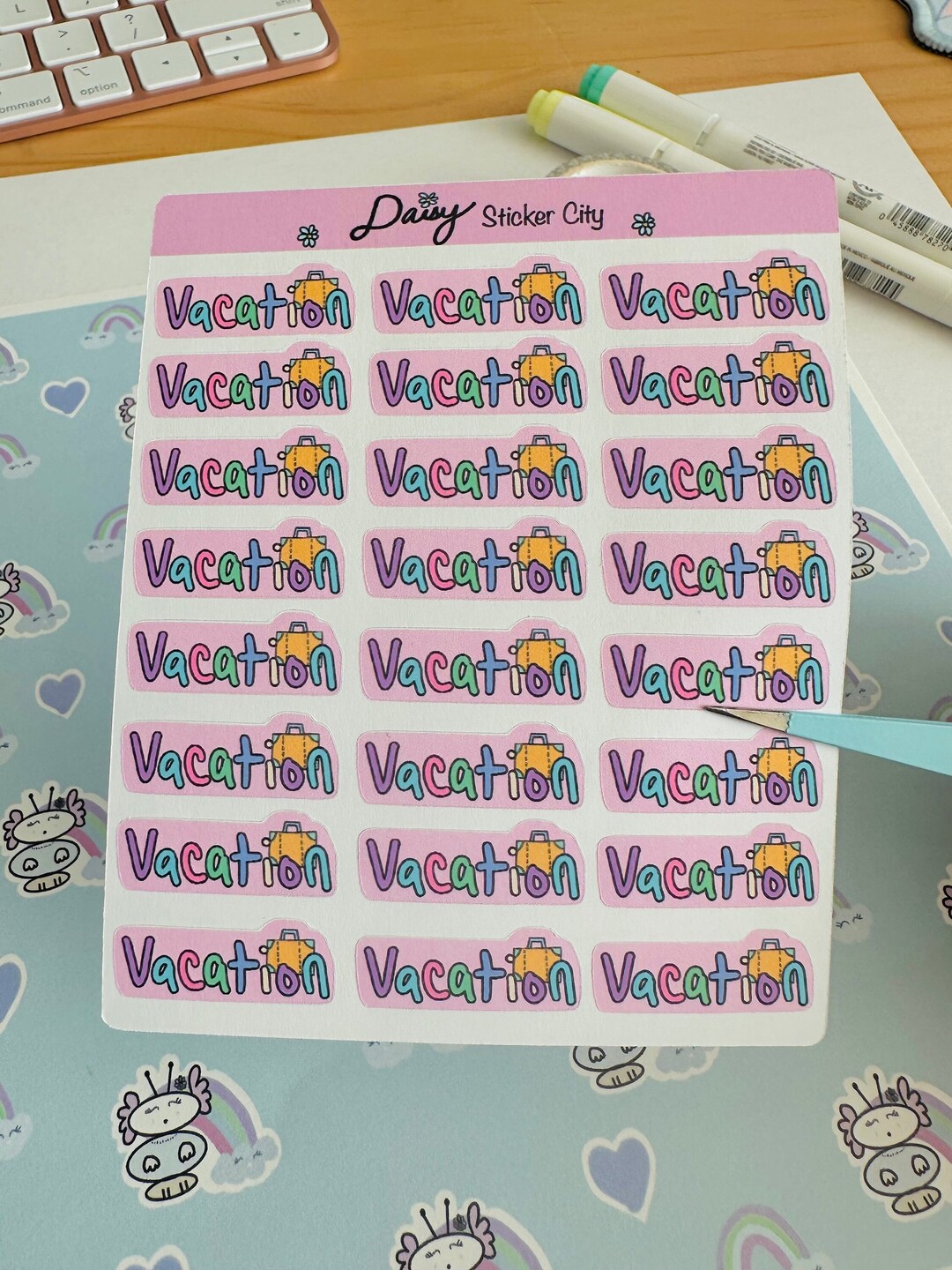 Vacation Script Stickers / Vacation / Script Stickers / Agenda Script ...