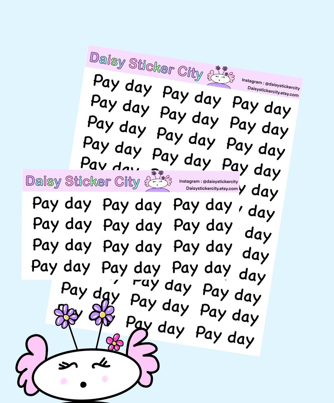 Pay Day Script Planner Sticker Sheet, Pay Day Reminder Stickers - Etsy