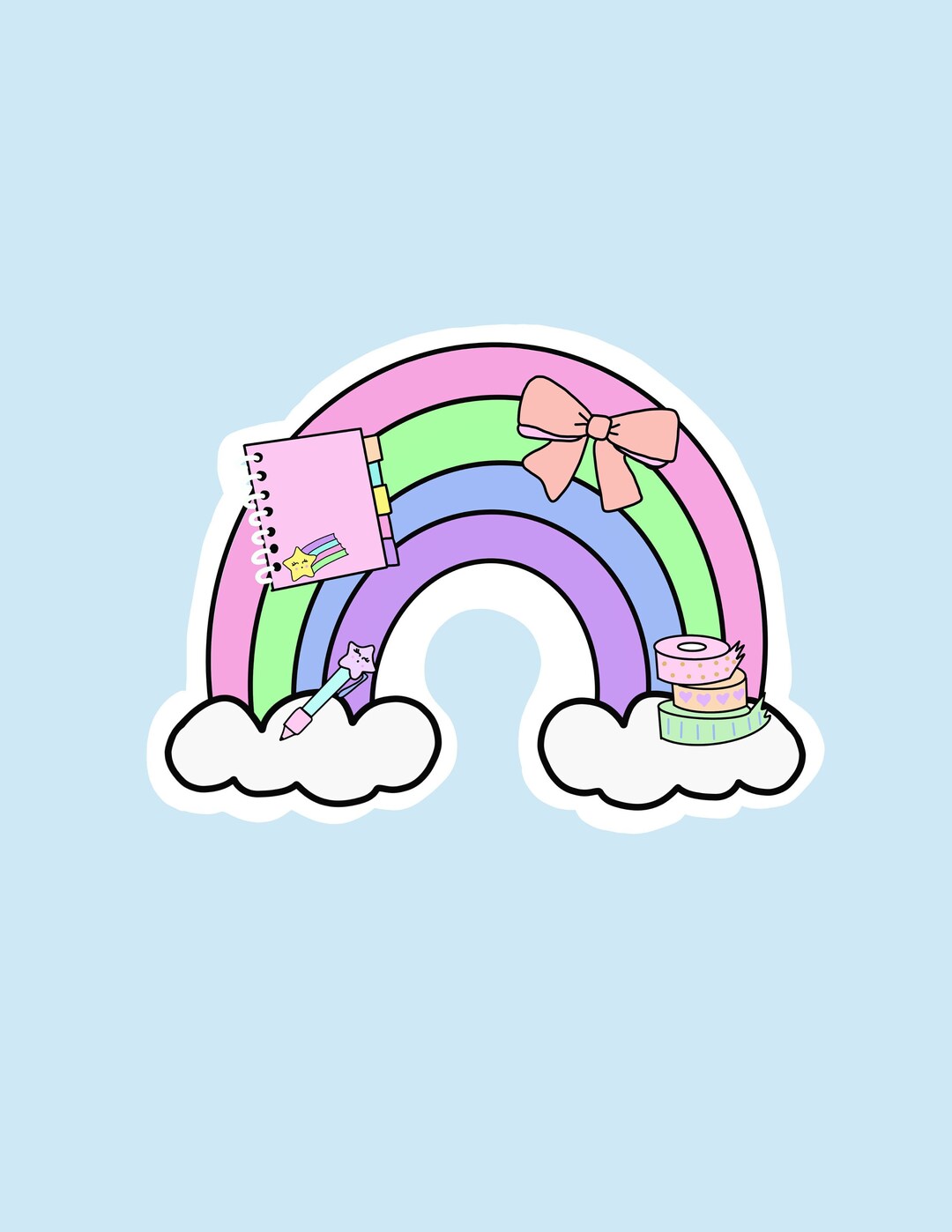 Planner Rainbow Die Cut Sticker - Etsy