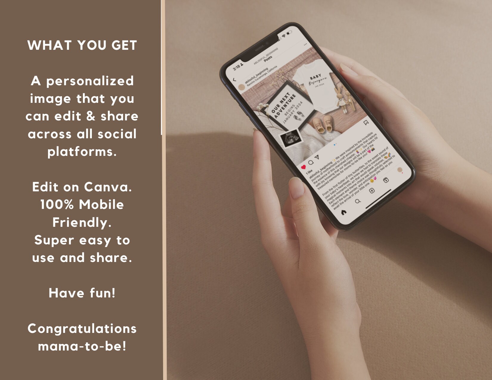 Editable Canva DIY Template for a Gender-neutral Baby Digital Pregnancy ...