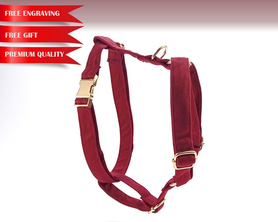 Dog Harness Personalized Burgundy, 28 Colors Variations Customized No ...