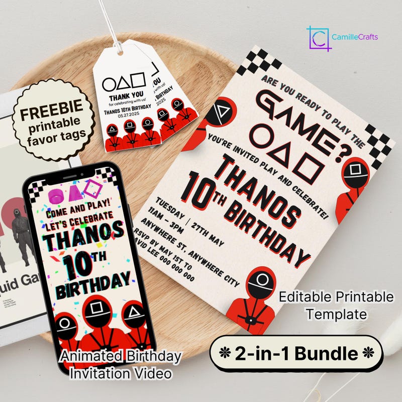 Squidgame Invitation - Etsy