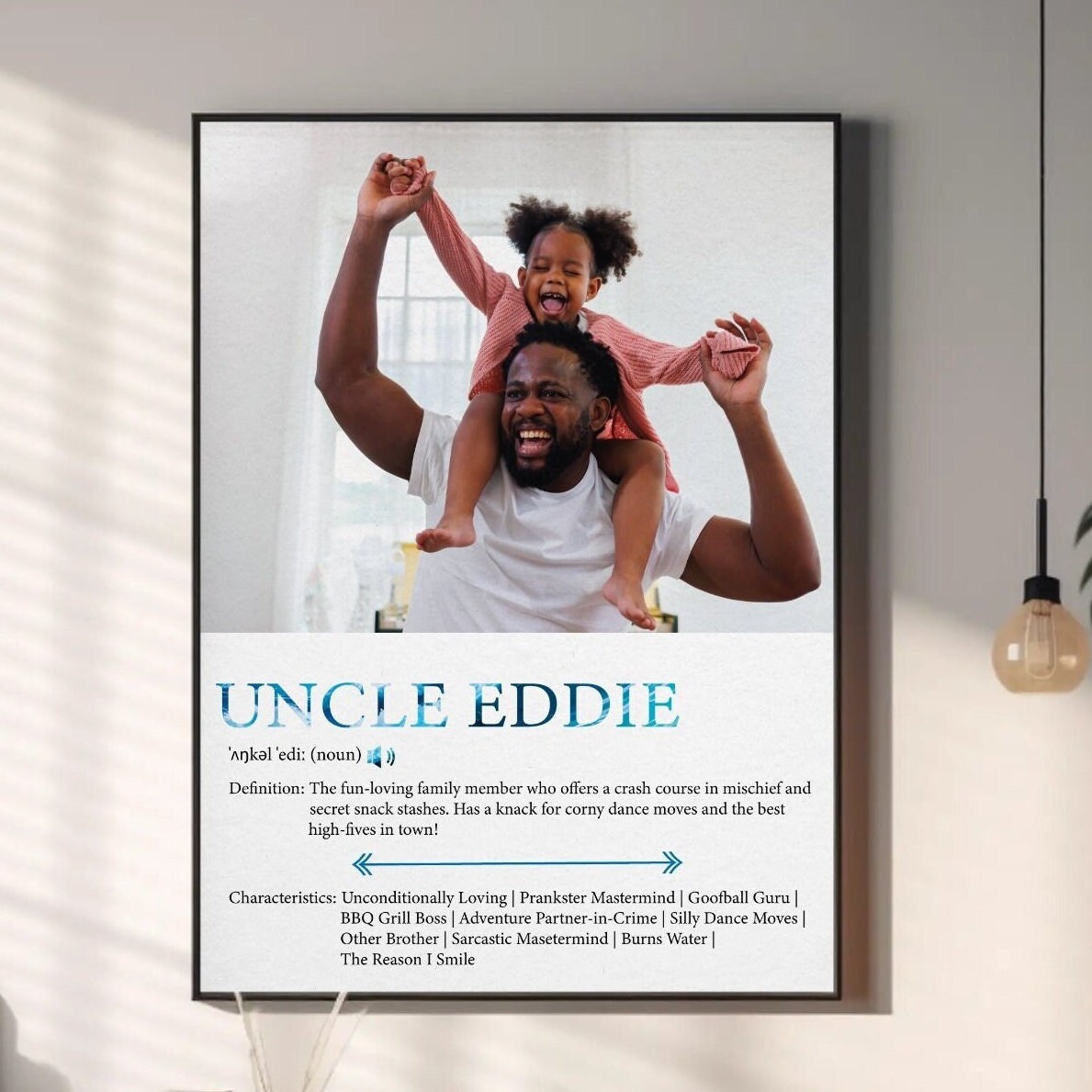 Custom Funny Uncle Definition Photo Print Personalised Coloured Photo ...