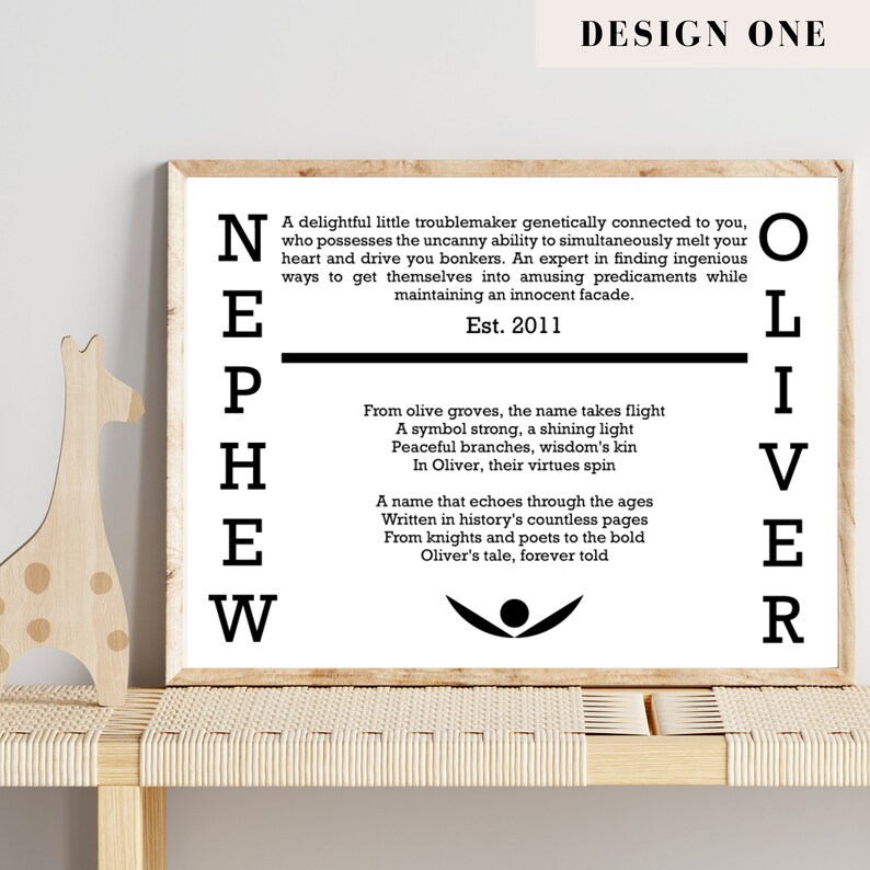 Custom Funny Nephew Definition Print Personalised Poem Gift From Uncle ...