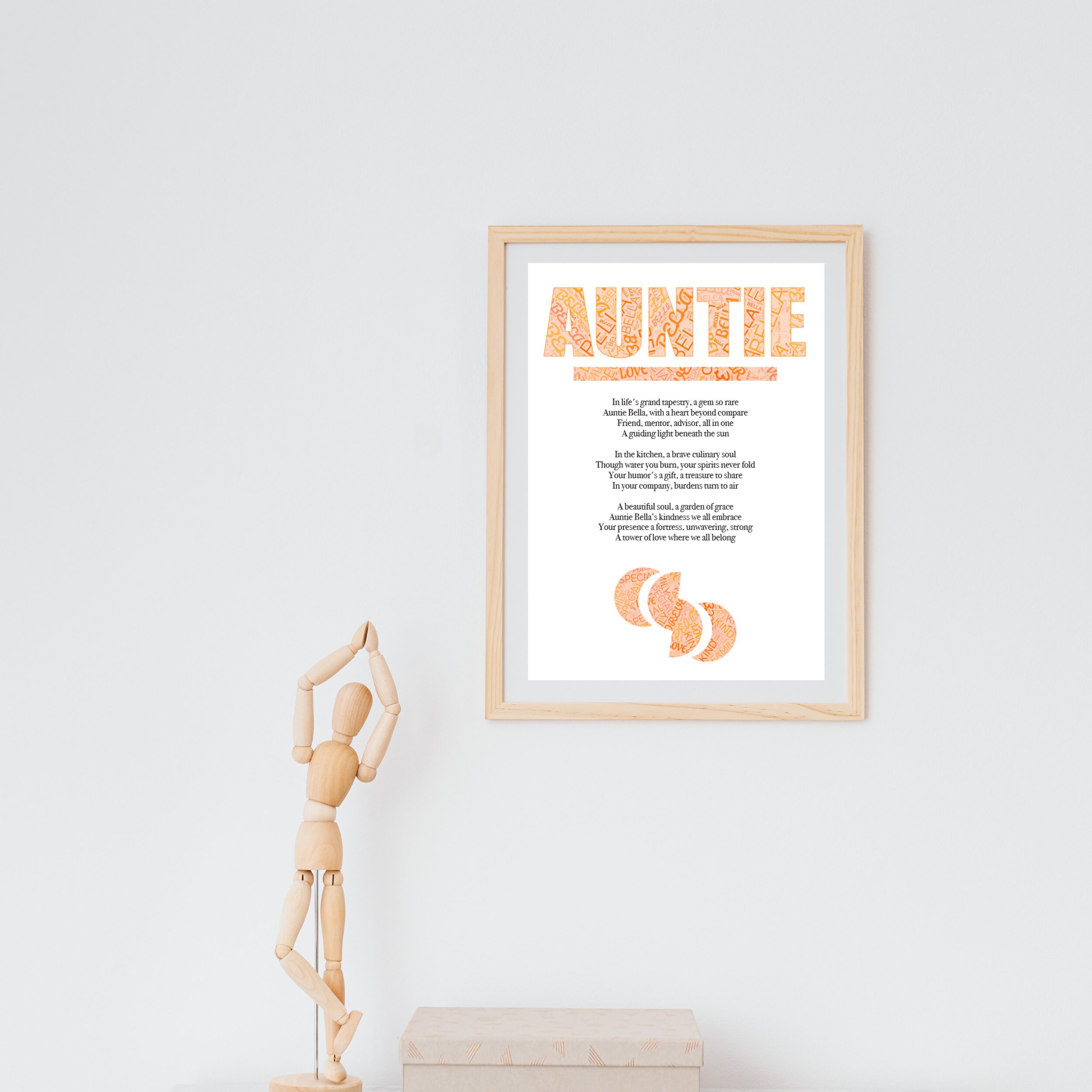Personalised Aunt Poem Print Custom Auntie Framed Gift From - Etsy