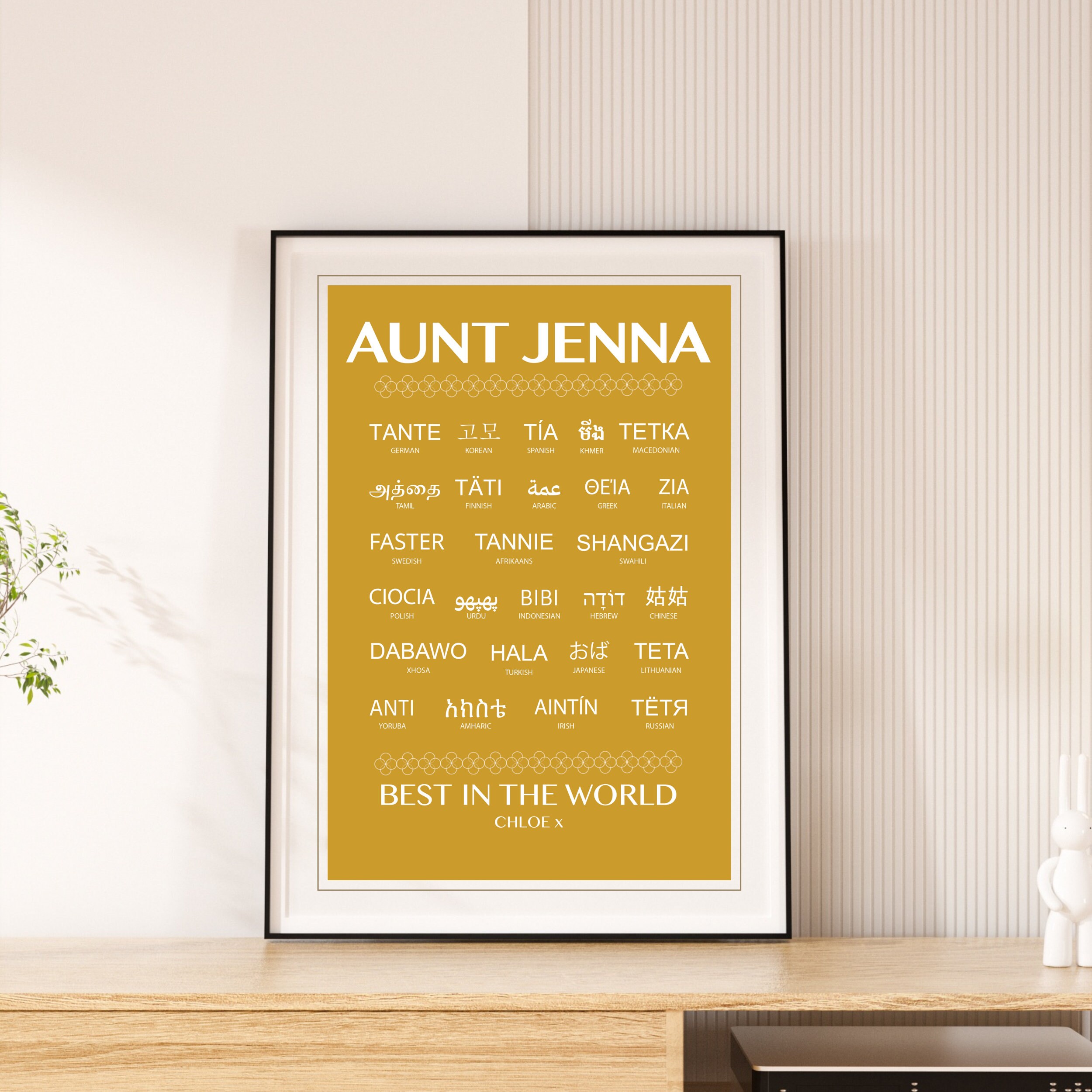 Aunt in Different Languages Personalised Aunt Print Best Aunt - Etsy Canada