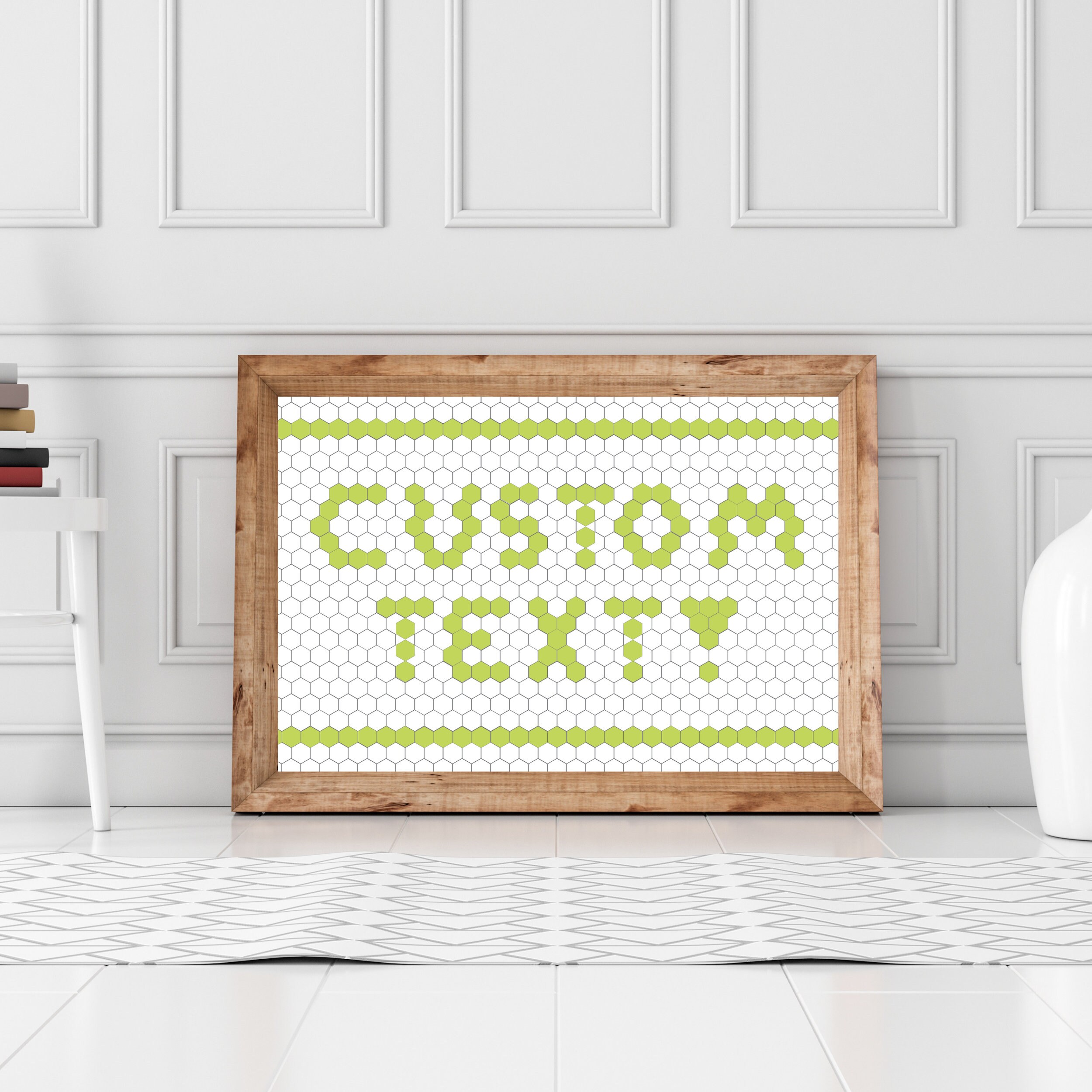 Custom Penny Tiles Text Personalised Hexagon Art Print Vintage Tile ...