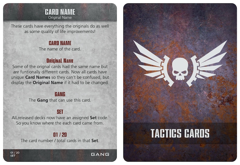 Unofficial Underhive Gang Proxy Tactic Cards - Imperative Collection - Etsy