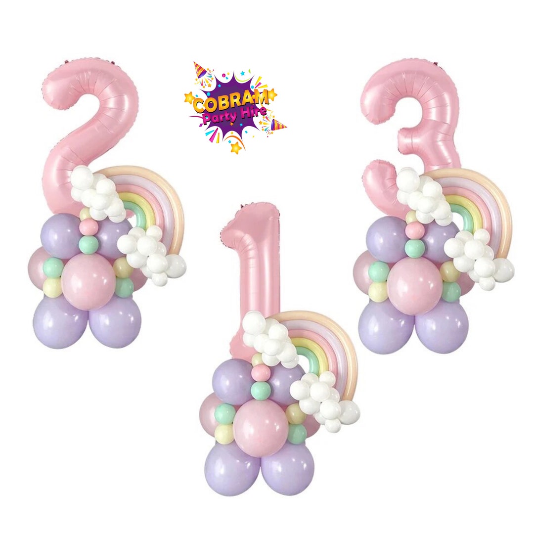 Rainbow Pastel Balloon Number Kit Birthday Party DIY Decorations BN65 ...