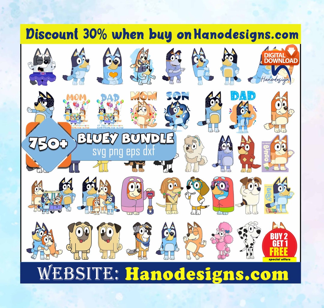 750 Bluey SVG Bundle Bluey Cut Files for Cricut Bluey Svg - Etsy