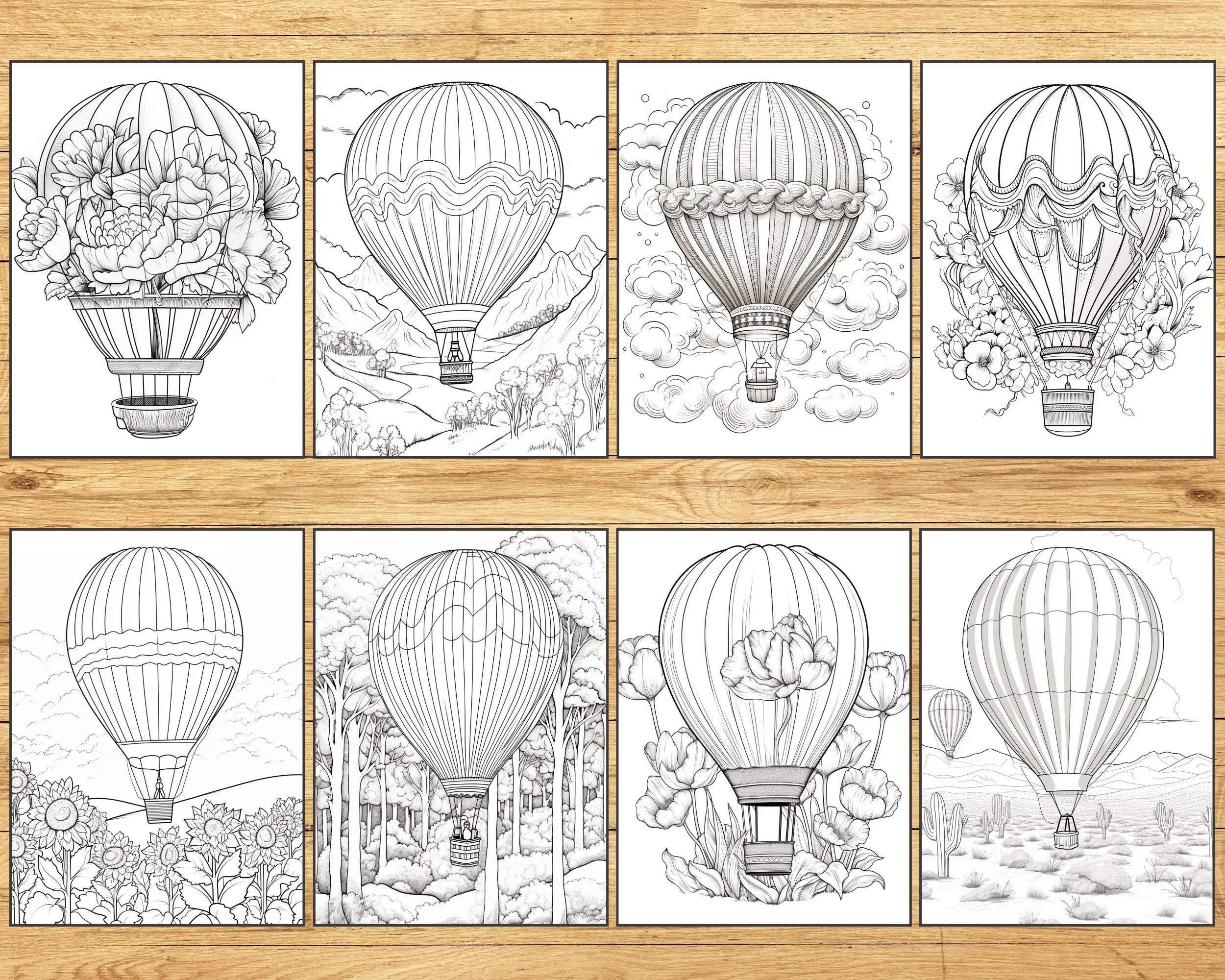 20 Hot Air Balloon Coloring Pages, Hot Air Balloon Coloring Sheets, Hot ...