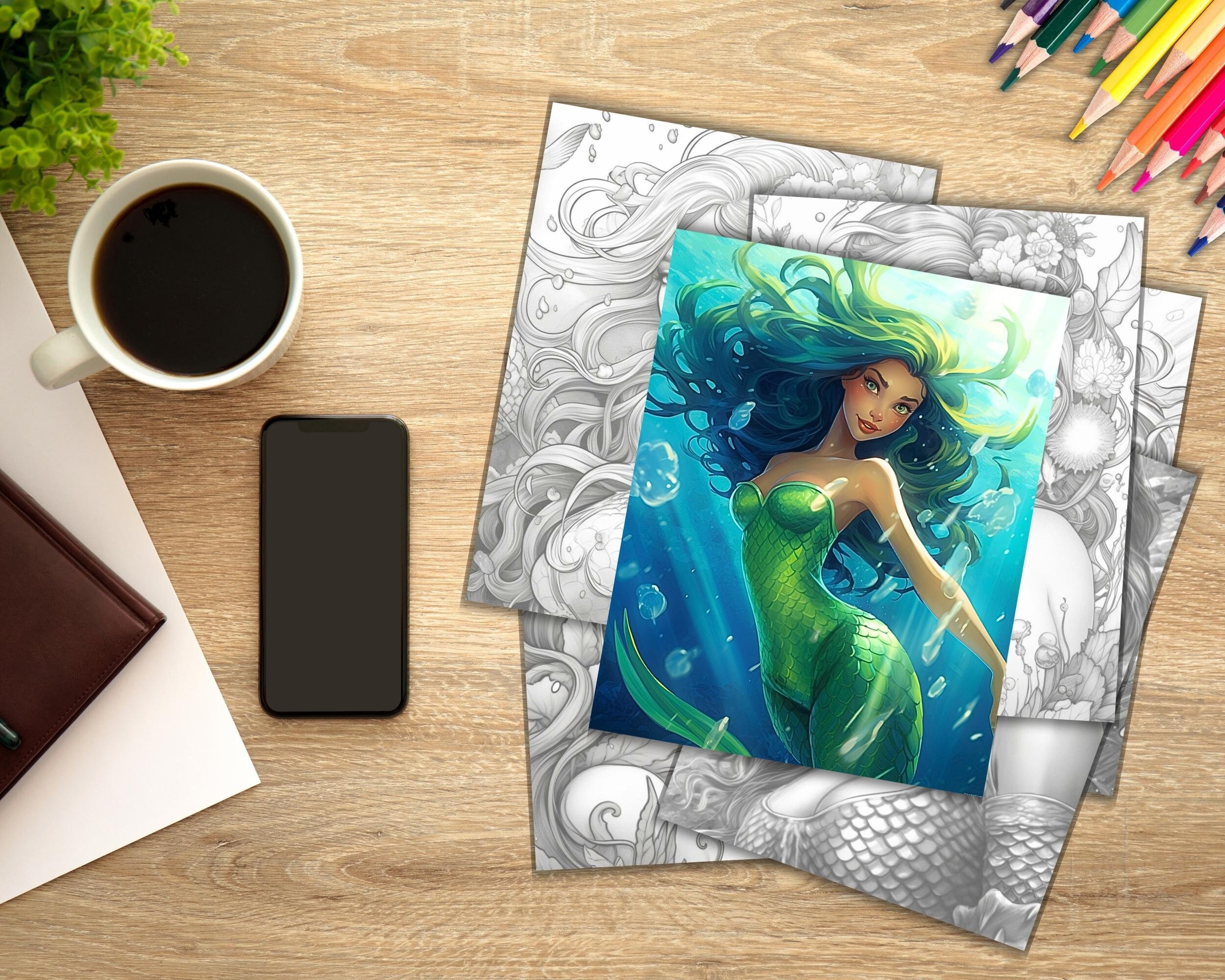 20 Mermaids Coloring Pages Mermaid Coloring Sheets Mermaids - Etsy