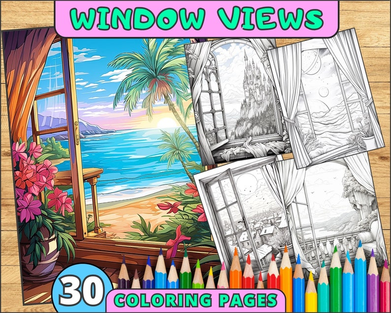 30 Window Views Coloring Pages, Printable Windows Coloring Pages ...