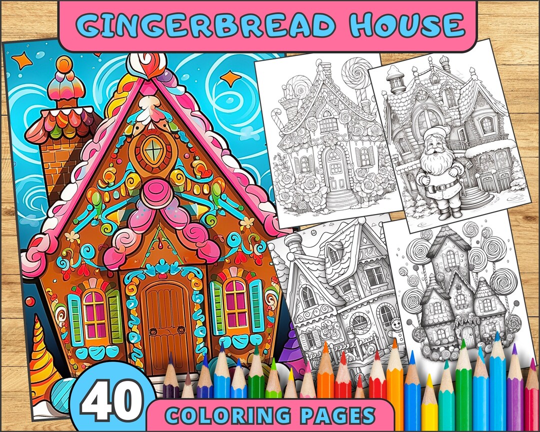 40 Christmas Gingerbread Coloring Pages Printable Gingerbread - Etsy