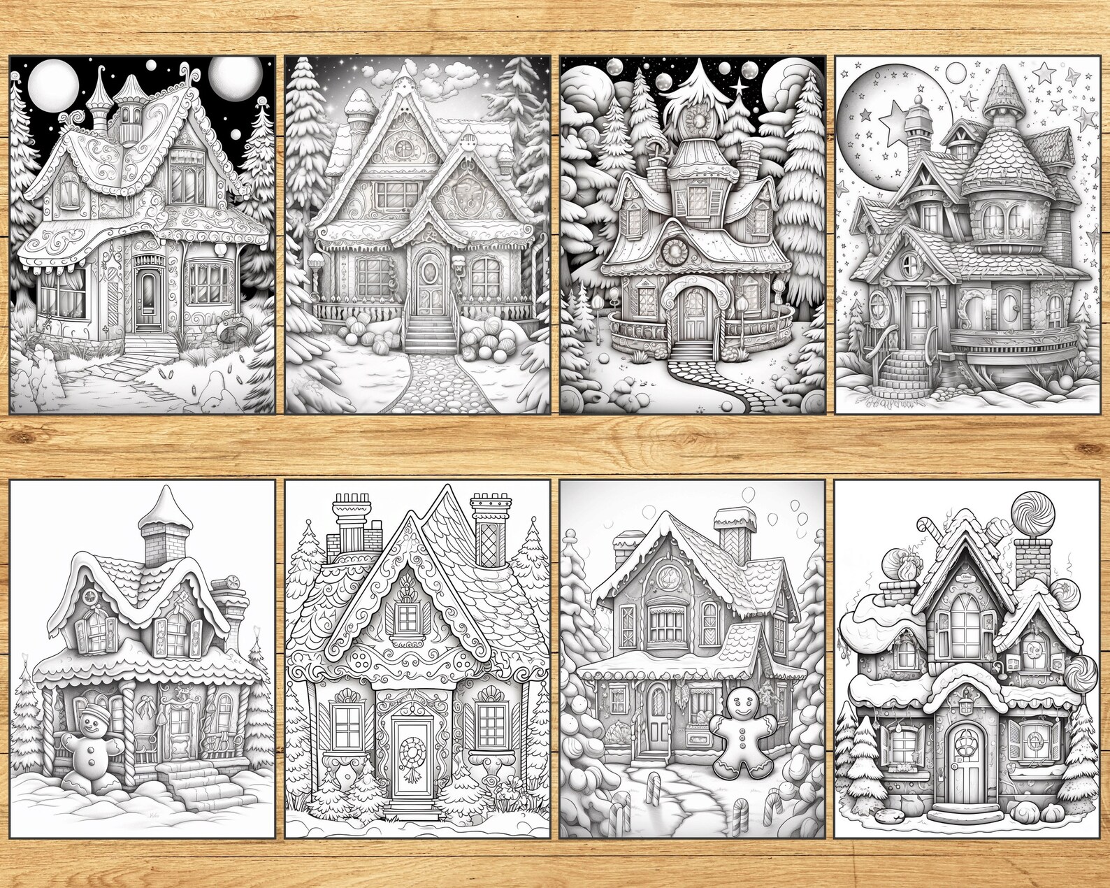 30 Christmas Gingerbread House Coloring Pages, Printable Gingerbread ...