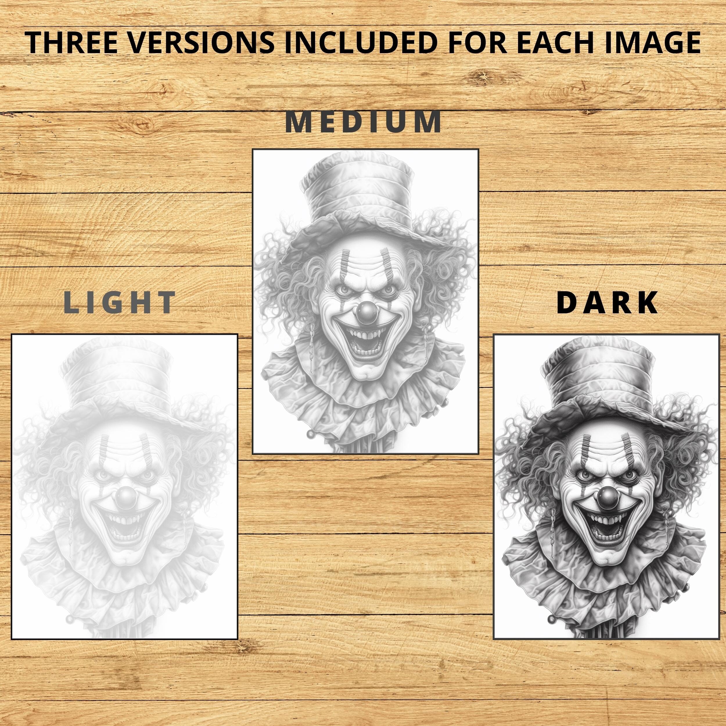 20 Freaks of Horror Coloring Pages, Grayscale Bundle Pages, Grayscale ...