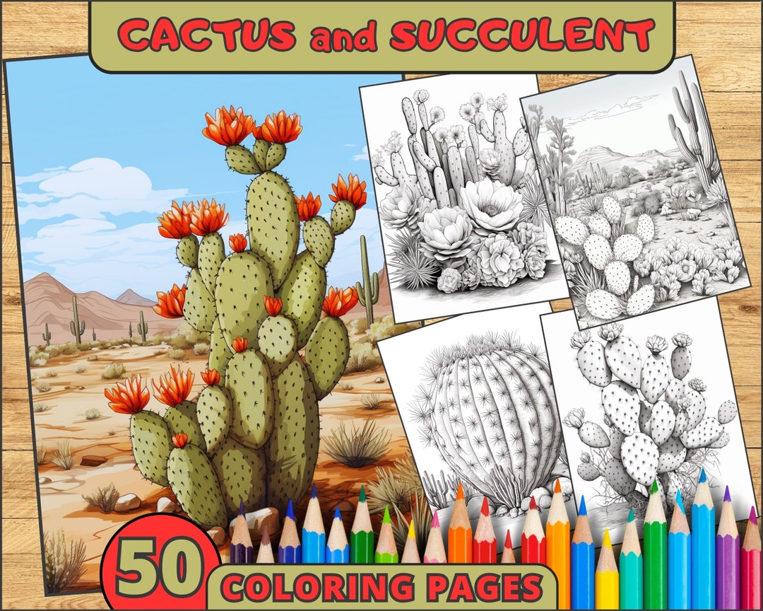 50 Cactus Coloring Pages, Floral Coloring Pages, Flower Coloring Sheets ...