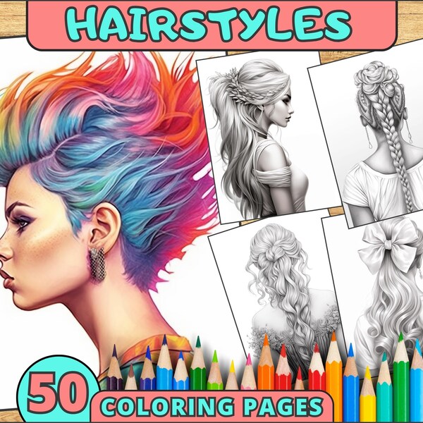 Hair Coloring Book - Etsy