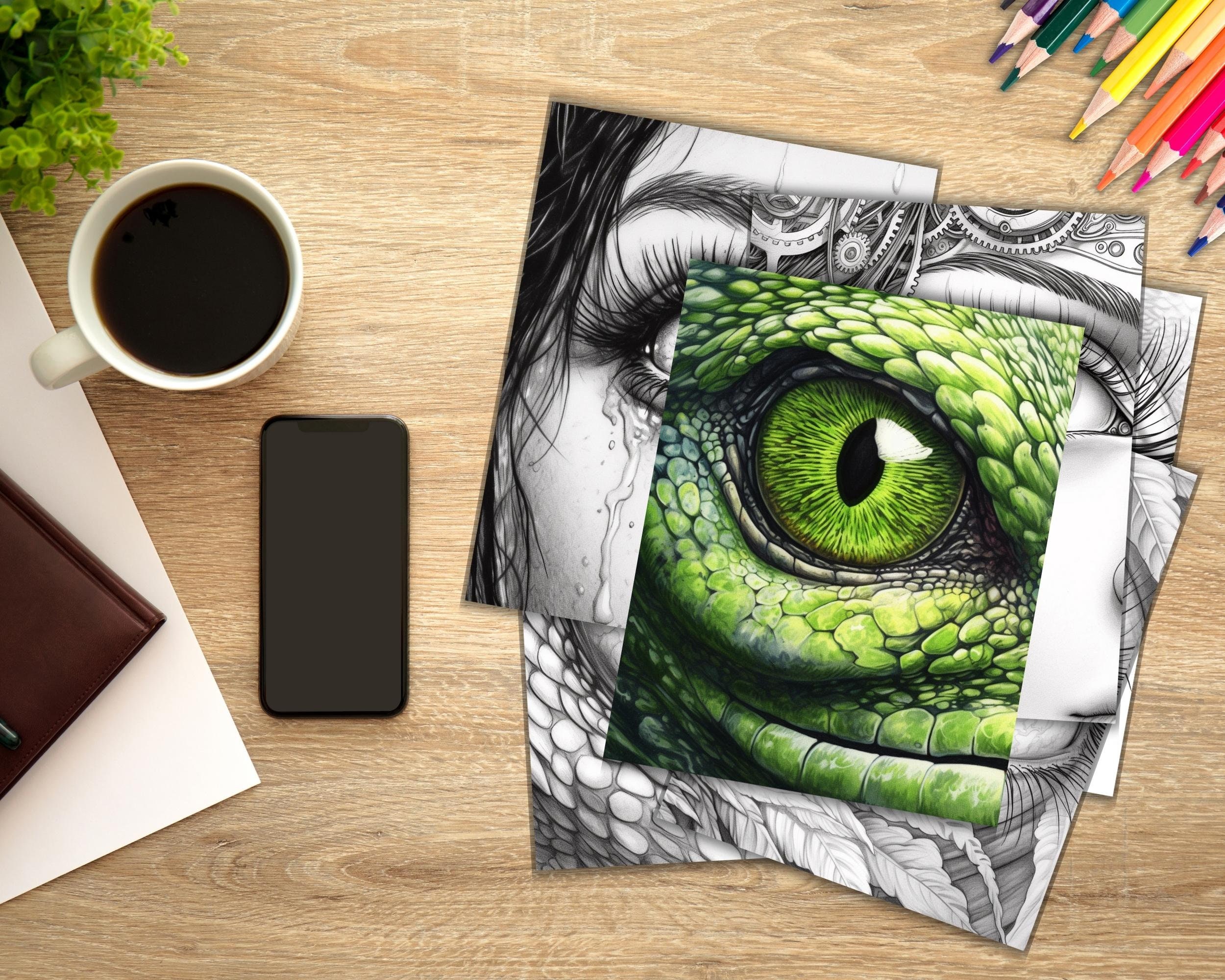 Eyes Coloring Pages, Girls Portraits Coloring Book, Animal Eye ...