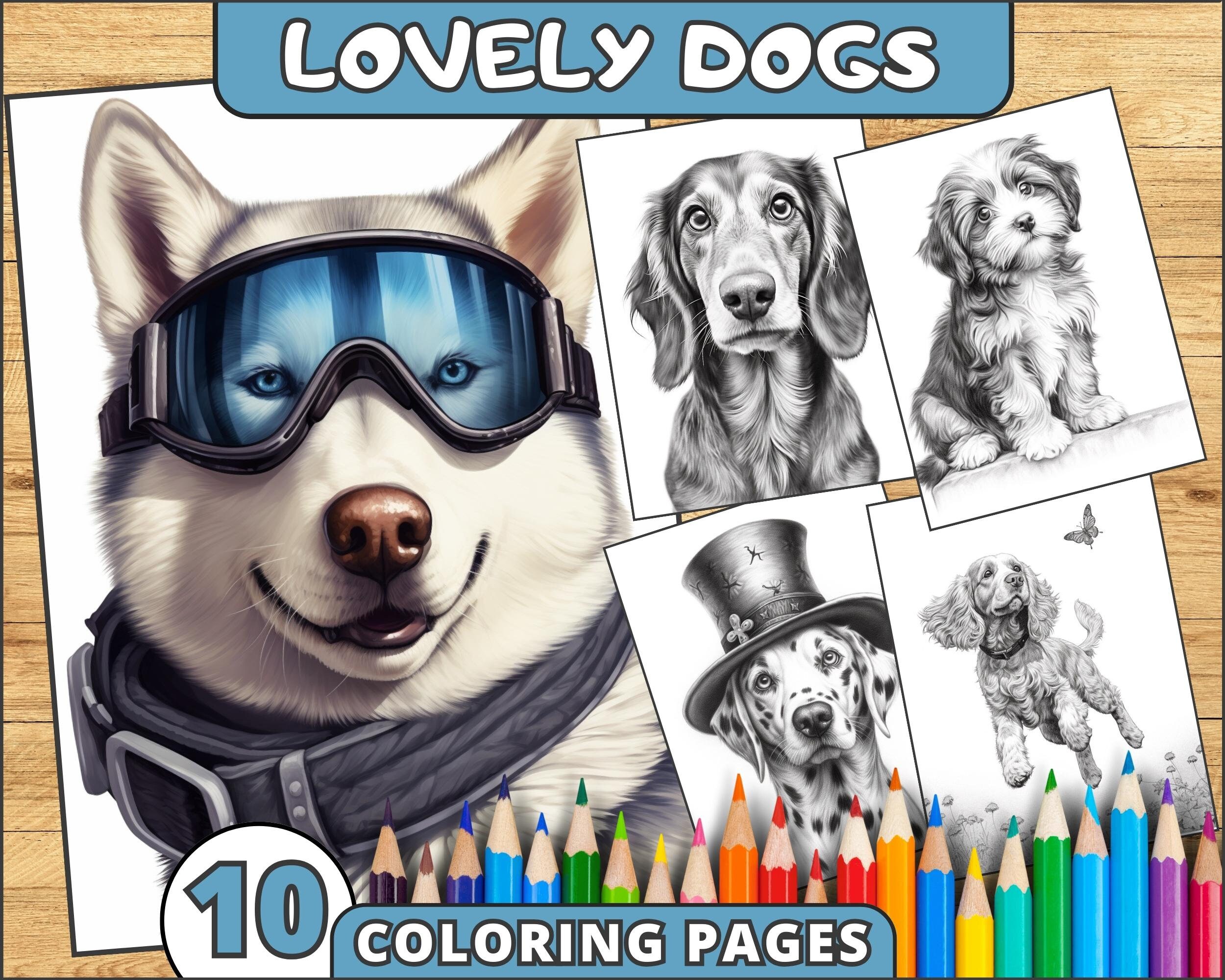 Dogs Coloring Pages Dog Coloring Sheets Dog Coloring Book - Etsy