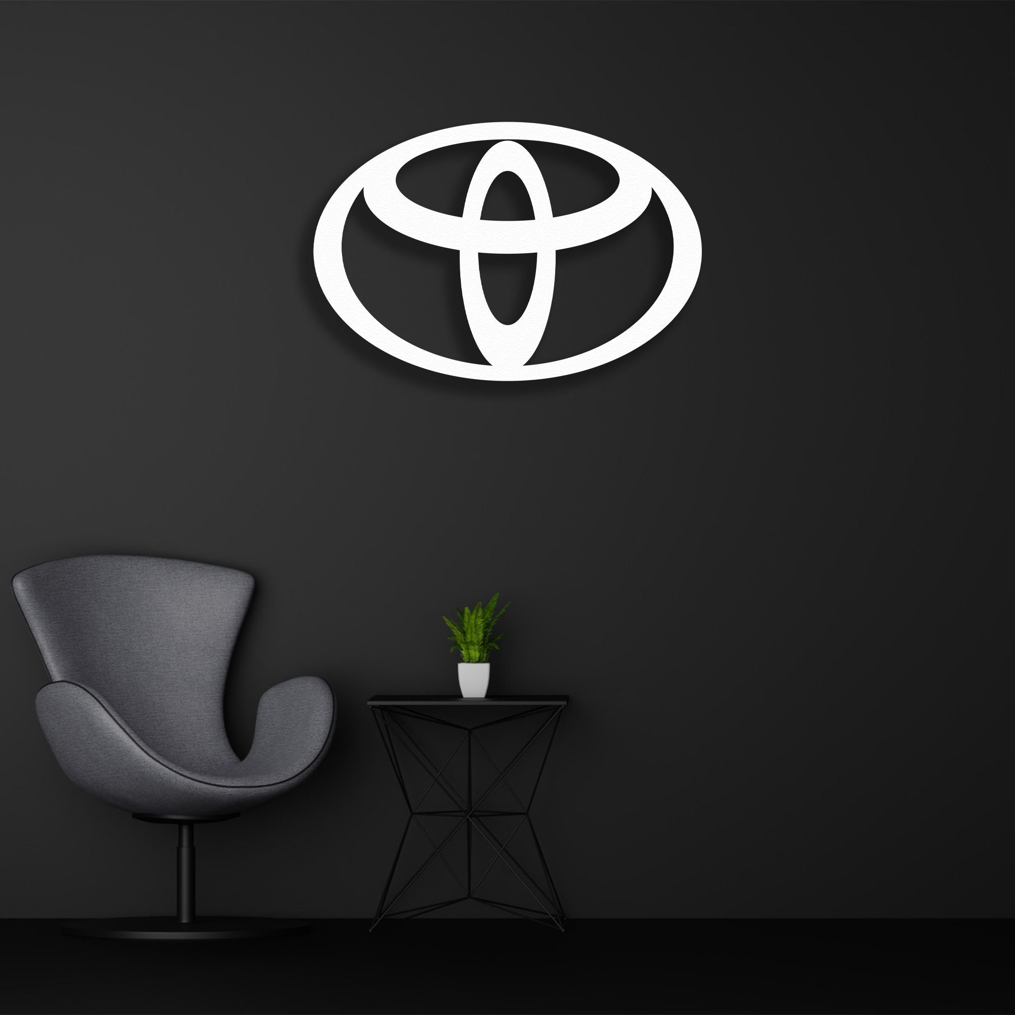 Toyota Car Logo: Metal Car Wall Art for House Decor, Wall Decor, Room ...