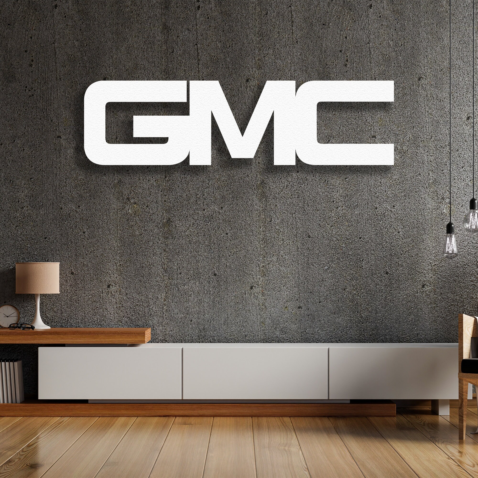 GMC Car Logo: Metal Car Wall Art for House Decor, Wall Decor, Room ...