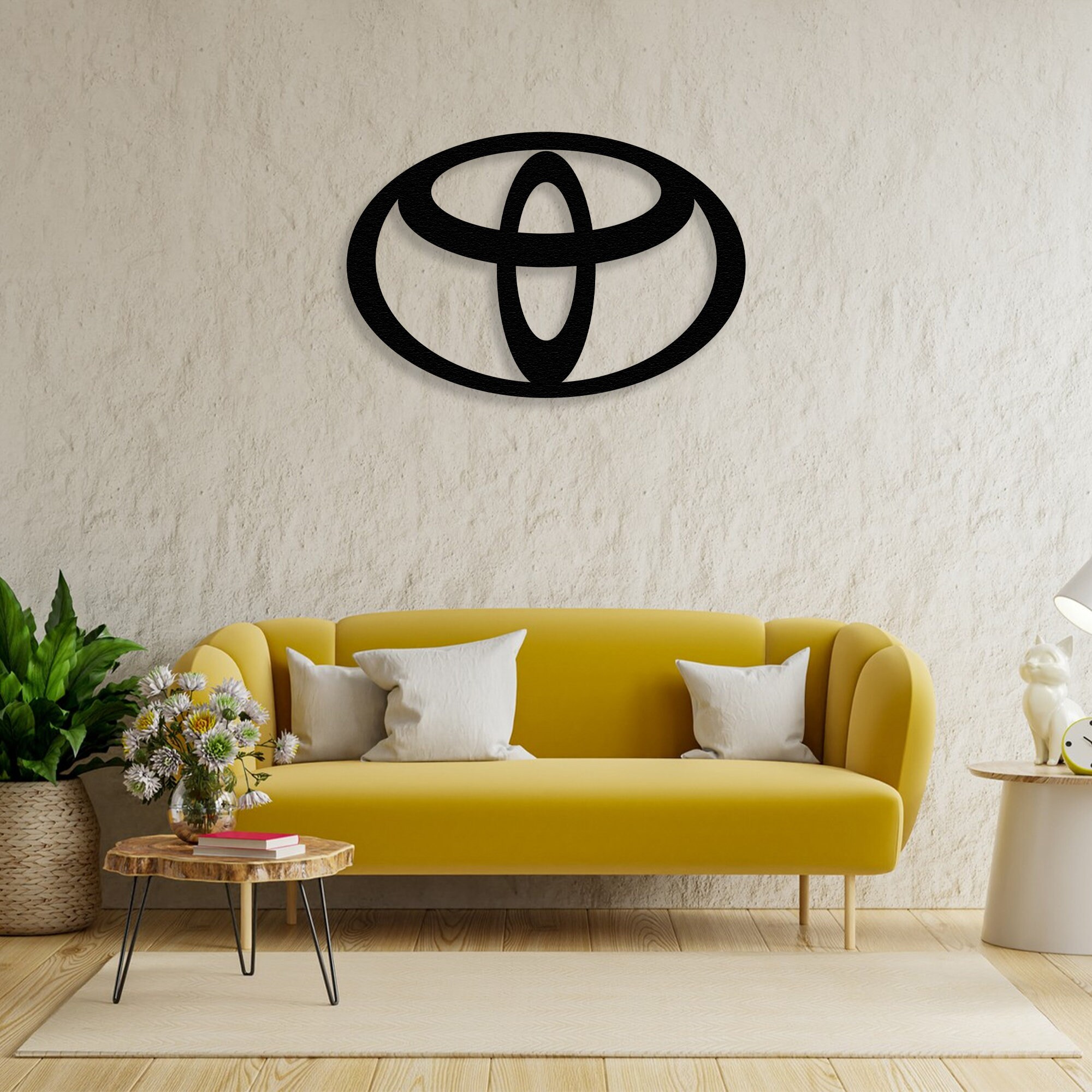 Toyota Car Logo: Metal Car Wall Art for House Decor, Wall Decor, Room ...